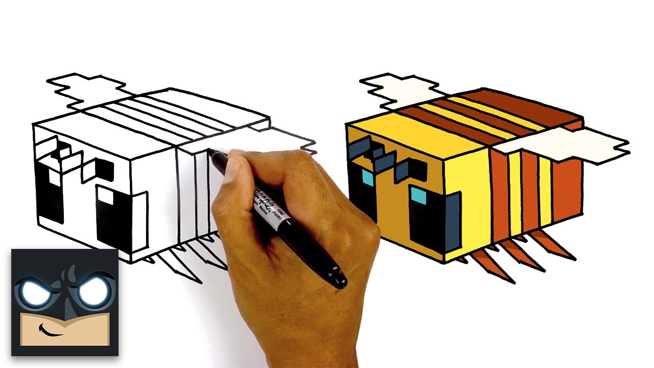 Minecraft How To Draw Minecraft Bee Step By Step Tutorial Youtube