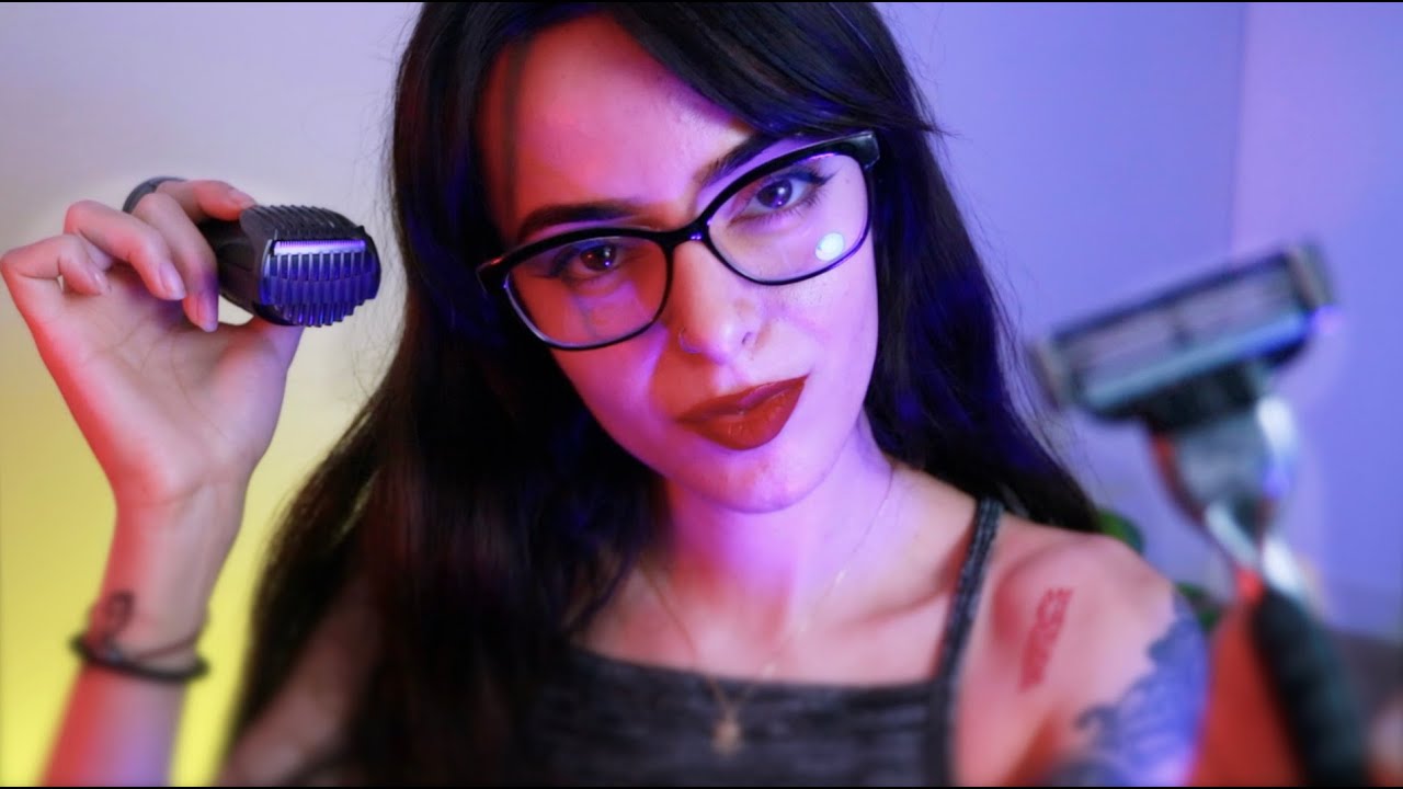 Asmr Menтащs Barbershop ёяти Beard Trim Wet Shave Eyebrow Cleanup