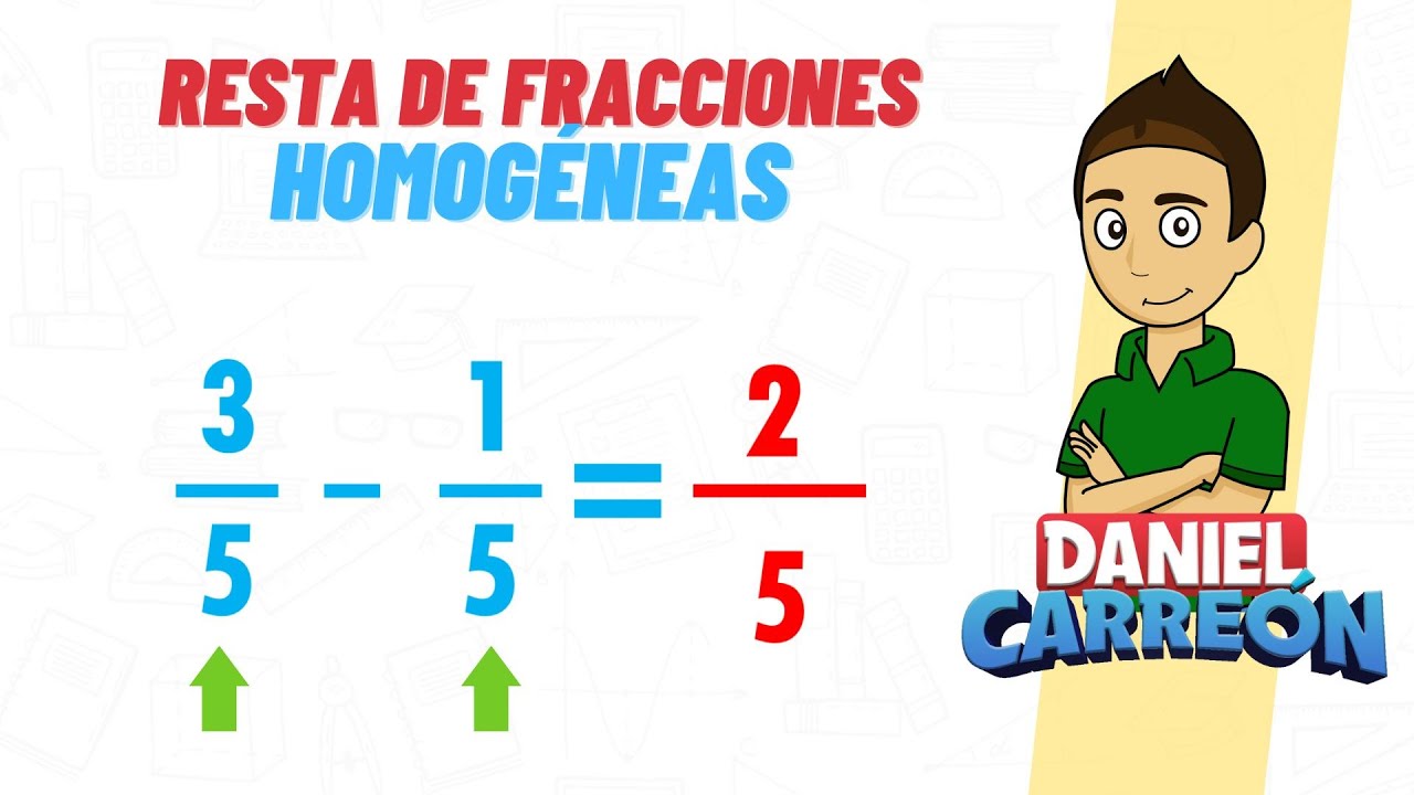 Resta De Fracciones Homogeneas Super Fácil Para Principiantes Youtube