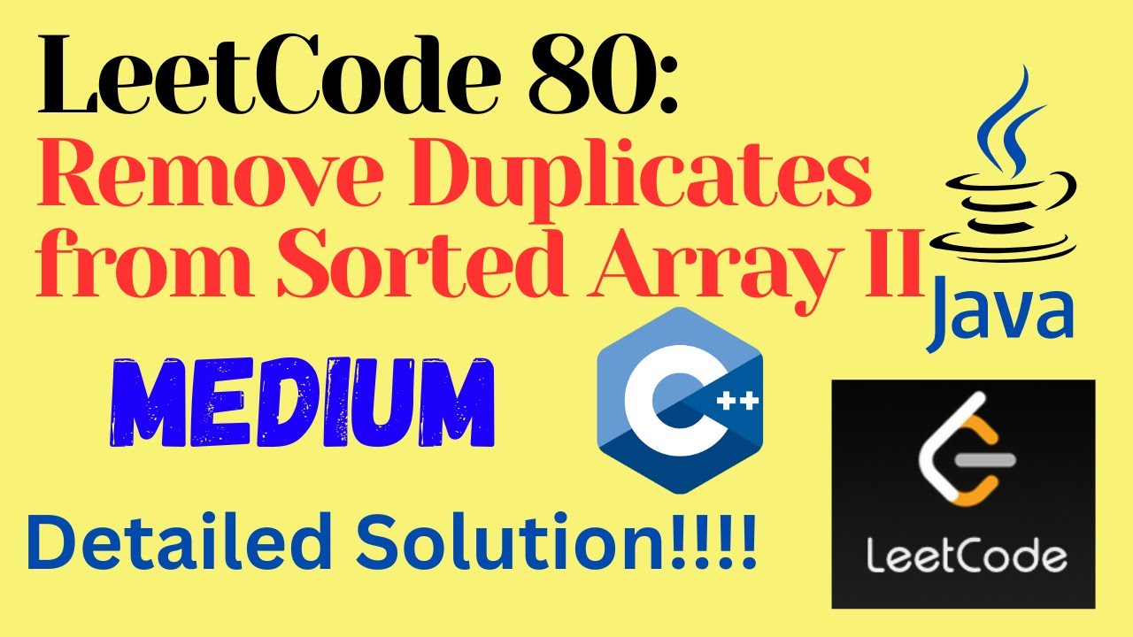Leetcode 80 Remove Duplicates From Sorted Array Ii Medium C