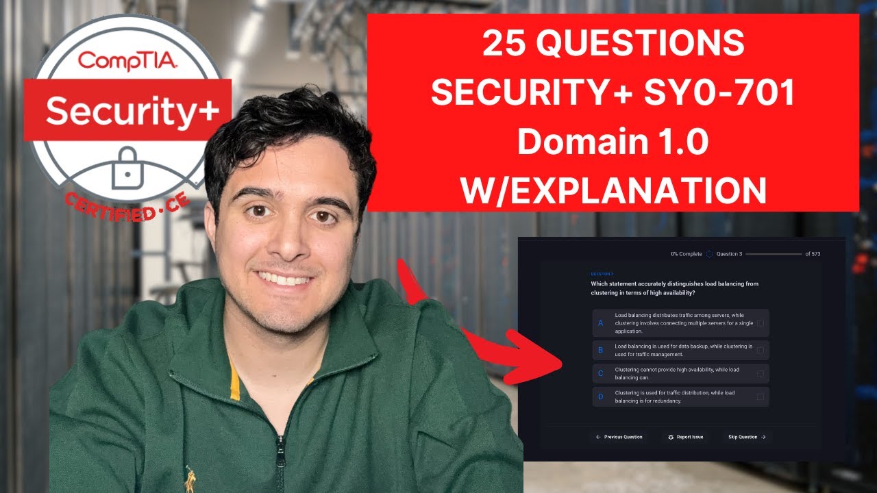 Comptia Security Sy0 701 Practice Questions Youtube
