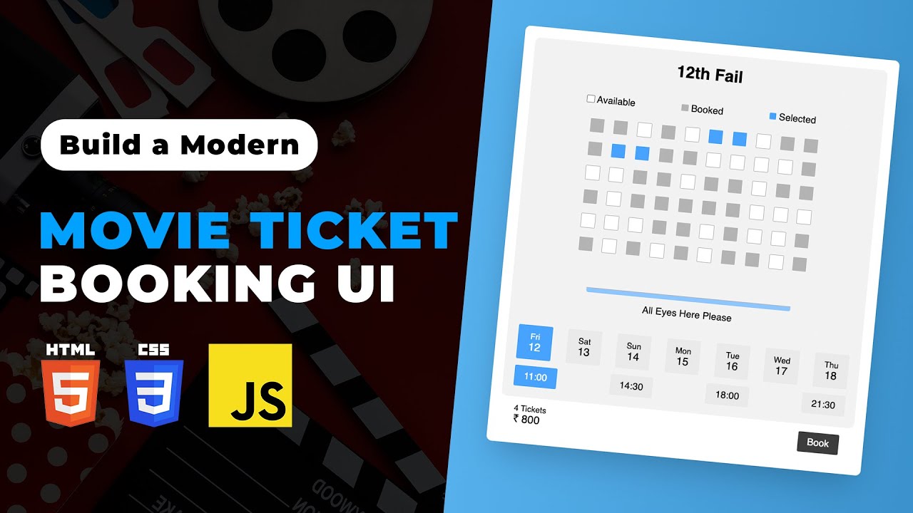 Movie Seat Booking App Movie Ticket Booking Ui Using Html Css