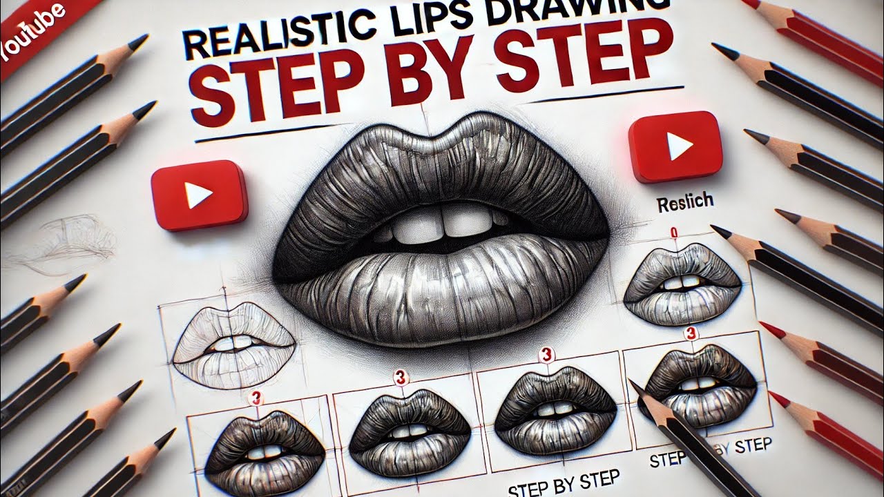 Realistic Lips Drawing Tutorial Step By Step Guide For Beginners