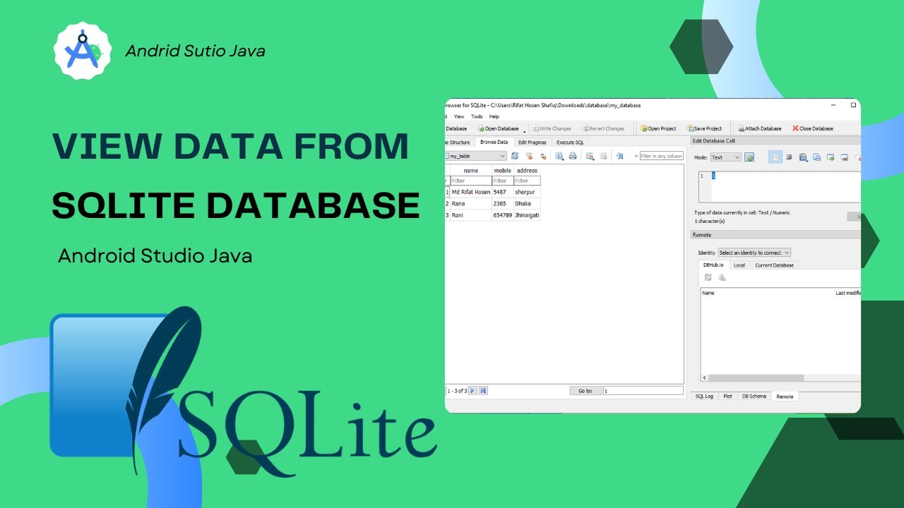 How To View Data From Sqlite Database In Android Studio 2024 Youtube