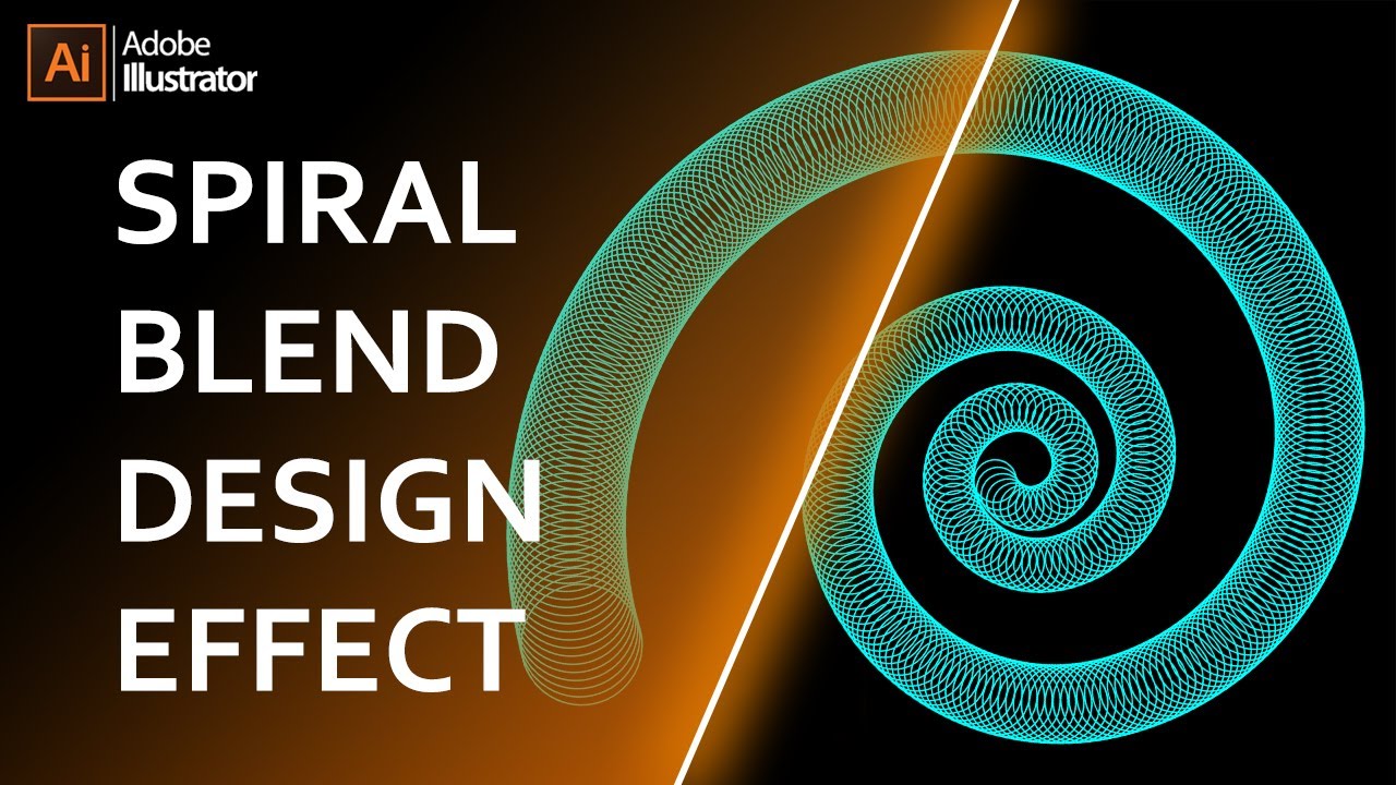 Spiral Blend Design Effect In Illustrator Illustrator Tutorial Youtube