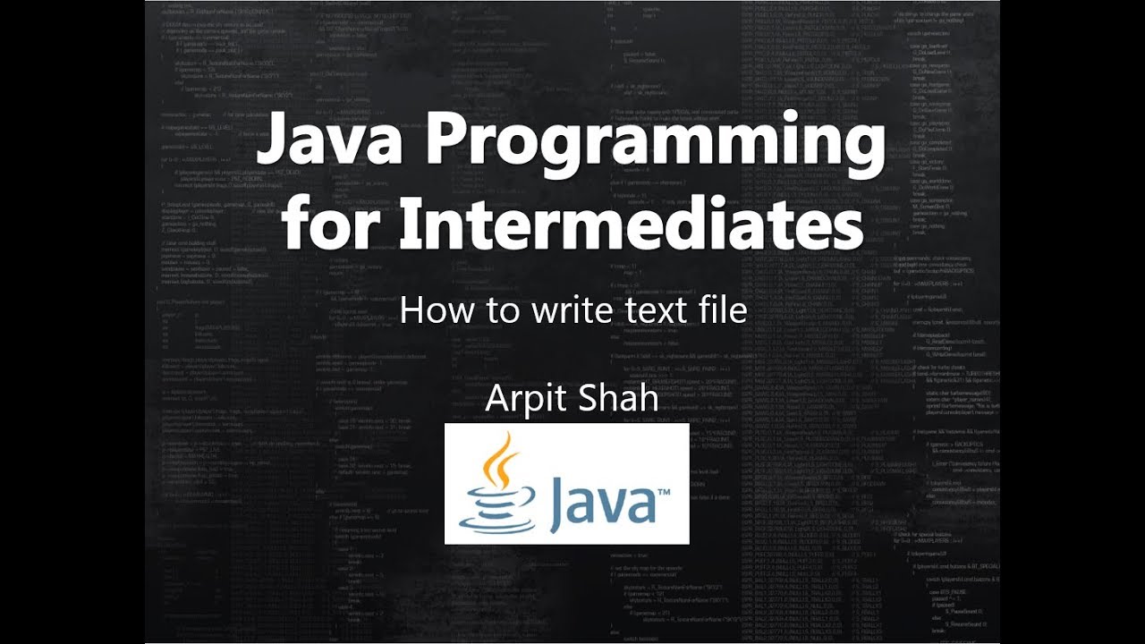 How To Write Text File Using Java Youtube