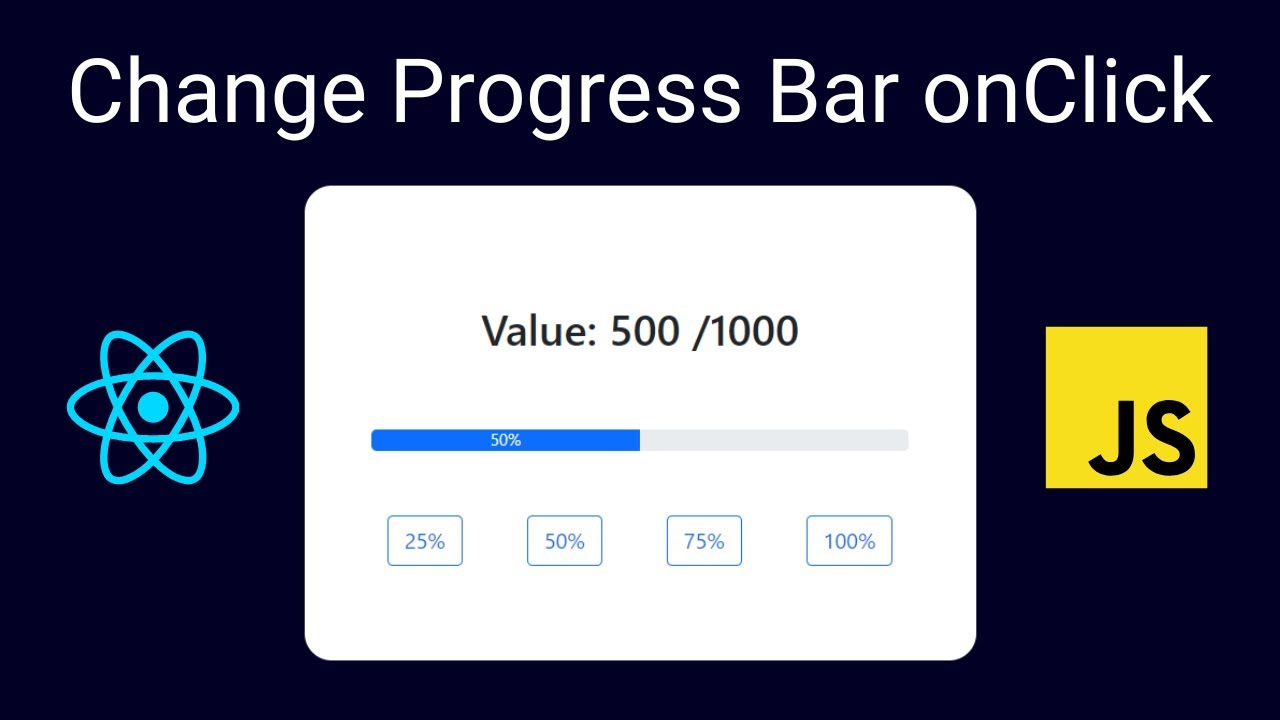 React Js Button Click Progress Bar Animation Tutorial Youtube
