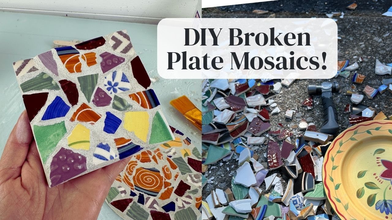 How To Make Mosaics With Broken Plates Youtube