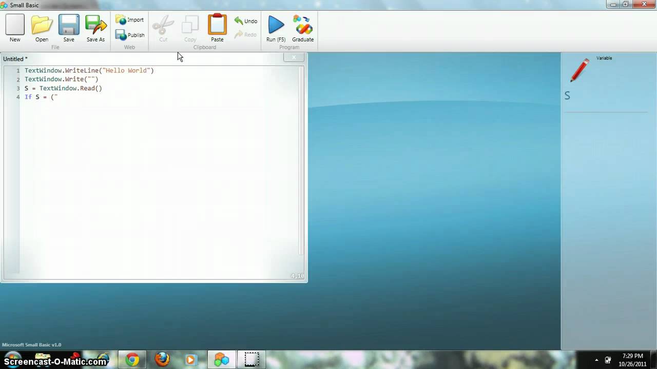 User Input On Microsoft Small Basic Youtube