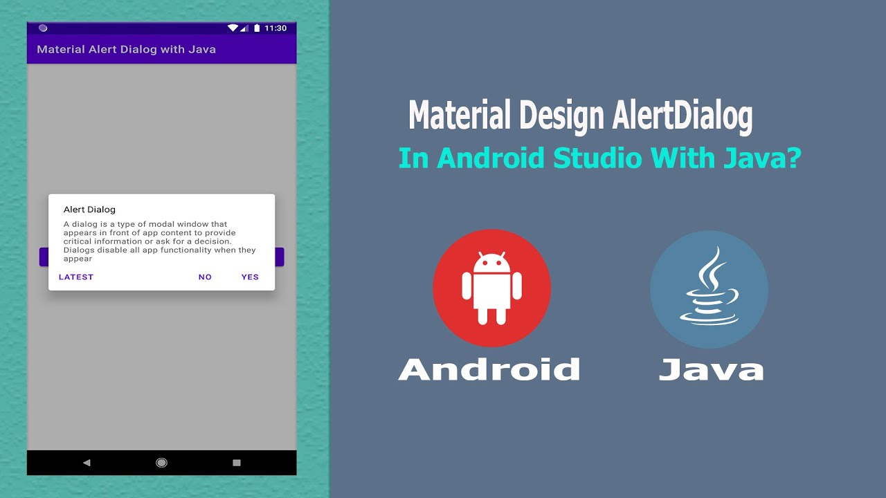 Material Design Alertdialog In рџ Android рџ Studio With Java Youtube