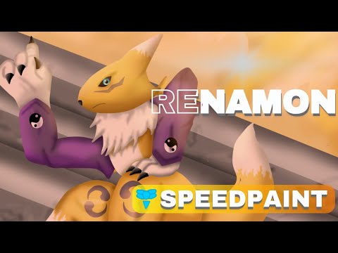 Desenhando A Renamon Speedpaint Youtube
