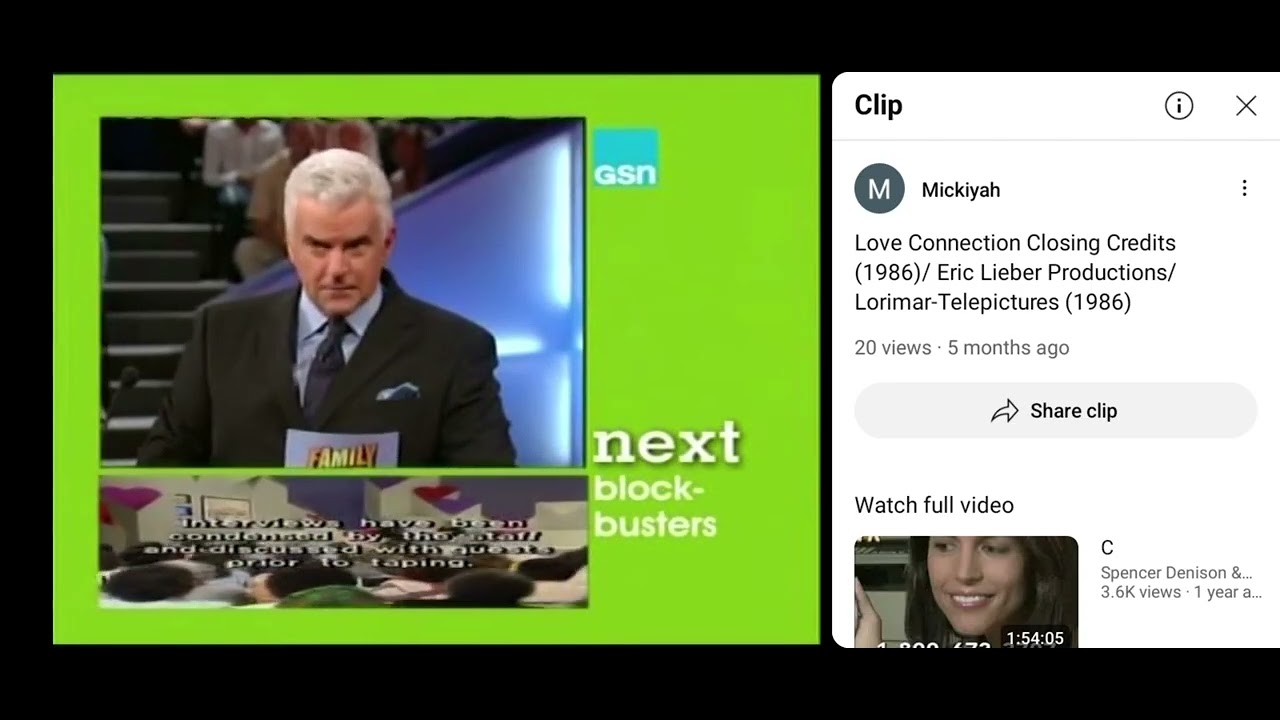 Gsn Split Screen Credits 2008 Love Connection Youtube