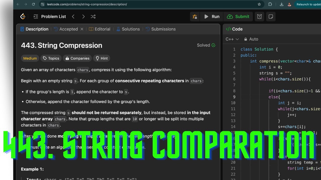 443 String Compression String Manipulation Youtube