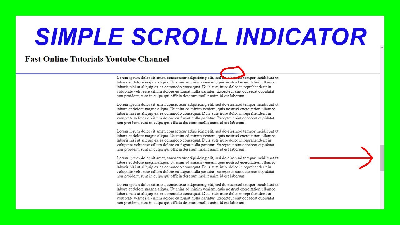 Simple Scroll Indicator Only Html And Css Fot Youtube