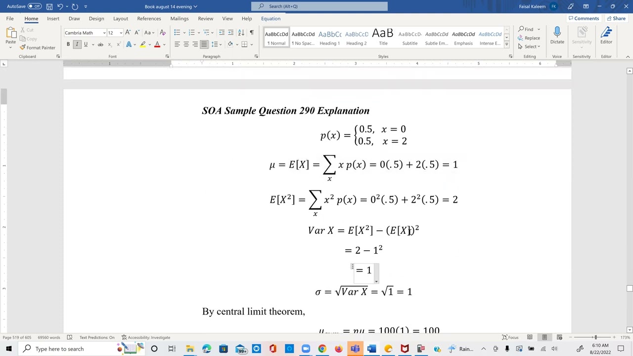 Actuarial Soa Exam P Sample Question 290 Solution Youtube