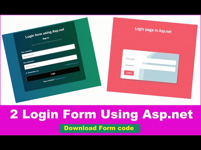 Login Form Design In Asp Net With Css And Html Code Checker
