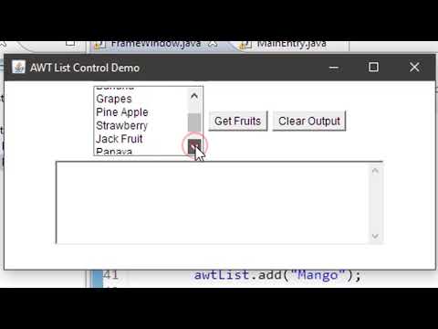 Java Awt Multi Select List Control Example Java Awt Tutorial 16