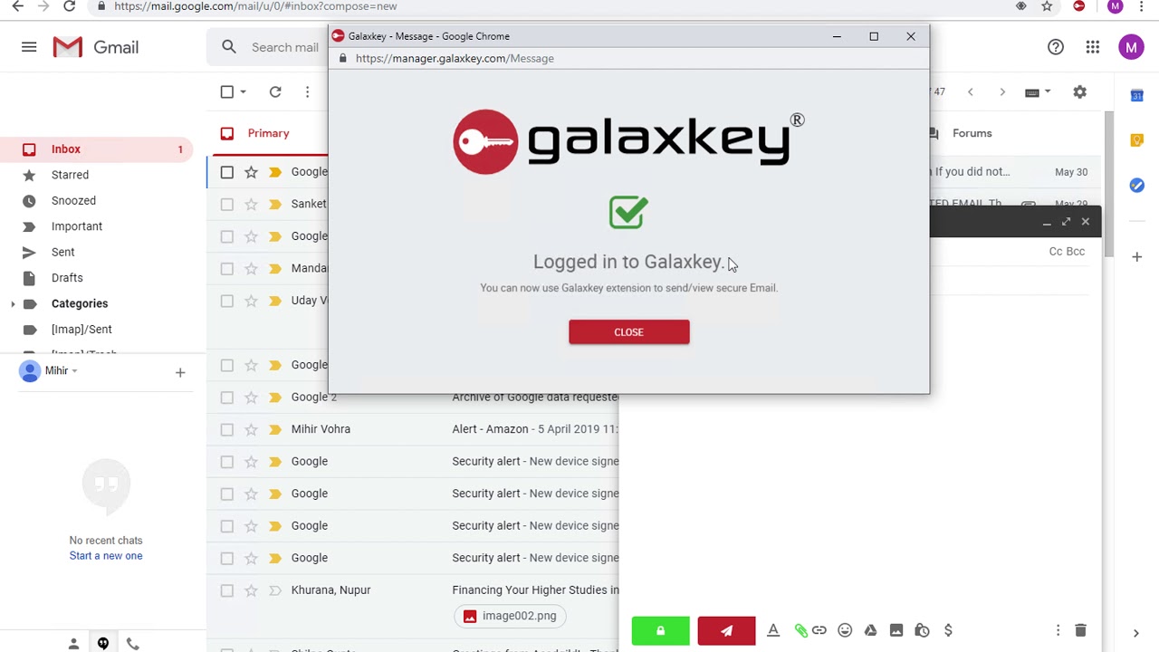 Galaxkey Chrome Extension Youtube