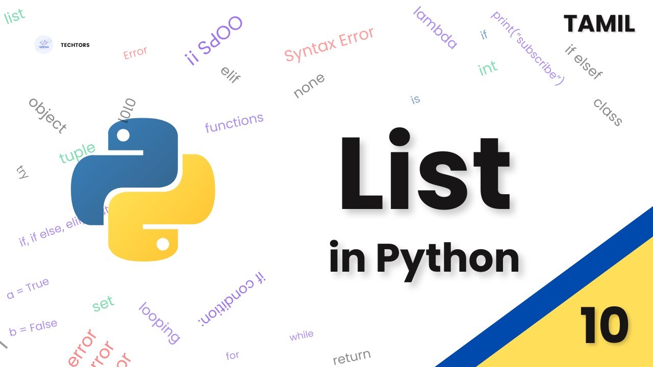 List In Python Tamil Techtors Youtube