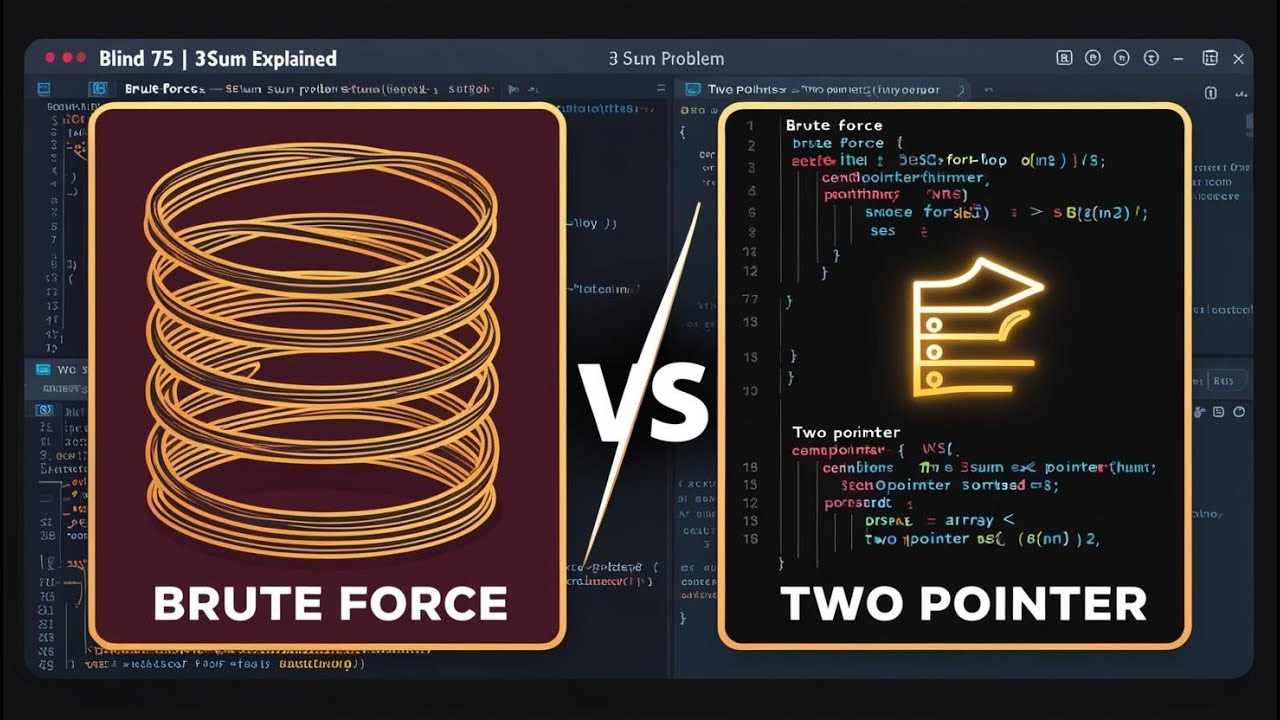 3sum Explained Brute Force Vs Optimal Blind 75 Must Know Interview
