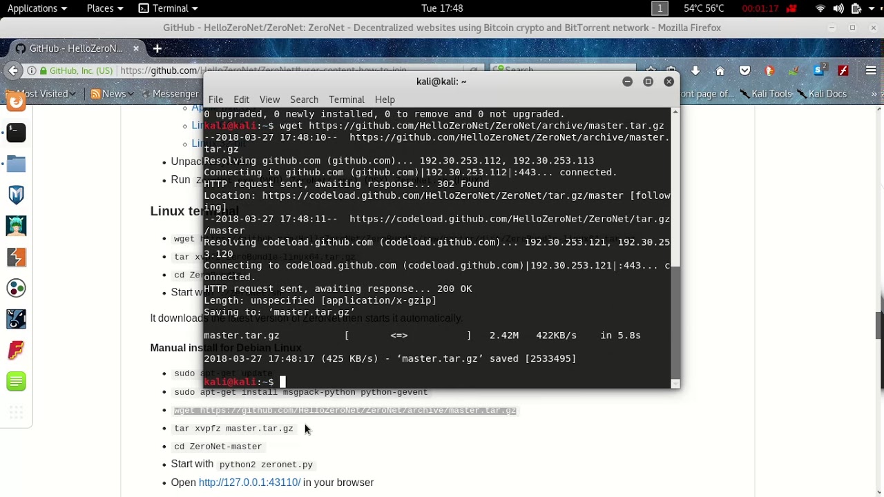 How To Install Zeronet On Kali Linux Youtube