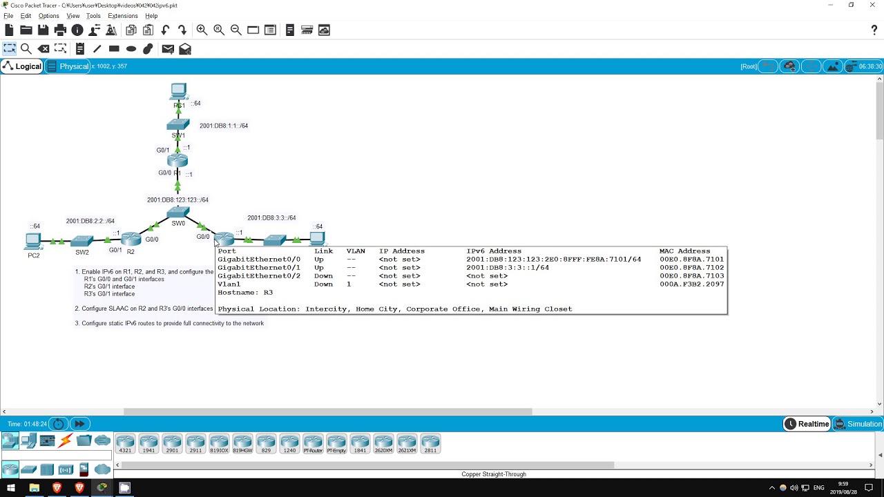 Free Ccna Lab 042 Ipv6 Youtube