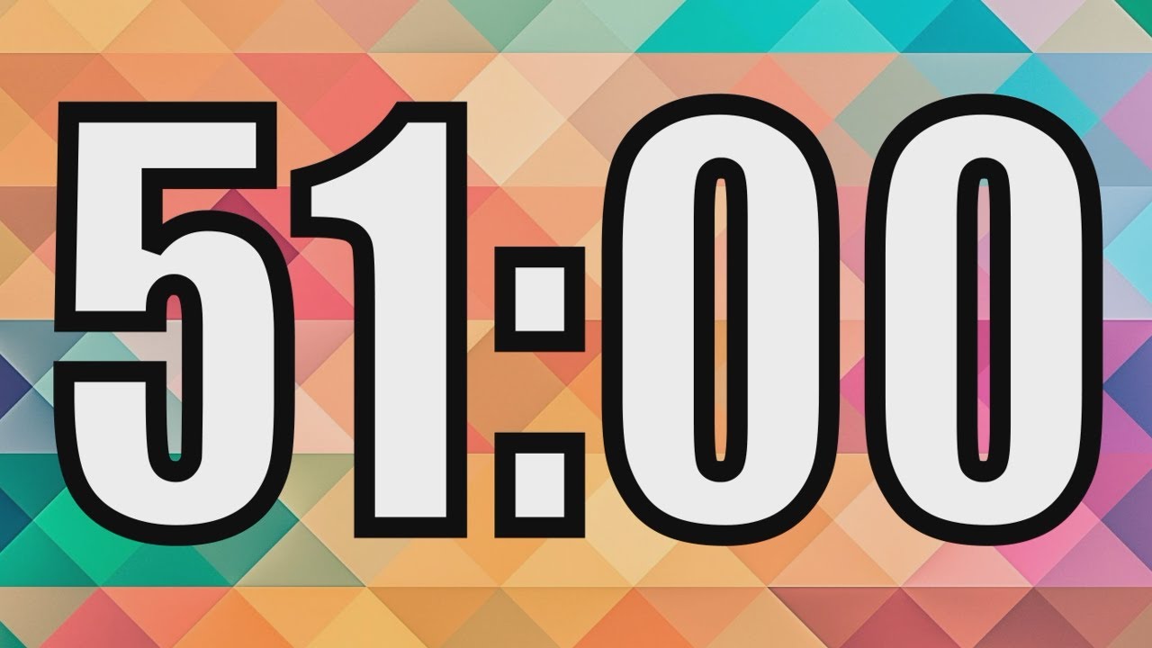 51 Minute Timer With Colorful Background 51 Minute Countdown With