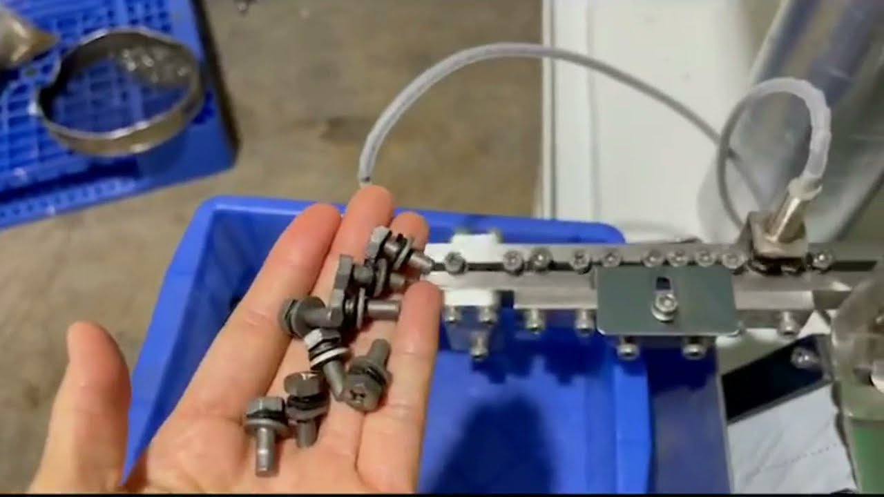 Automatic M6x16 Bolt Flat Spring Washer Assembly Machine Youtube
