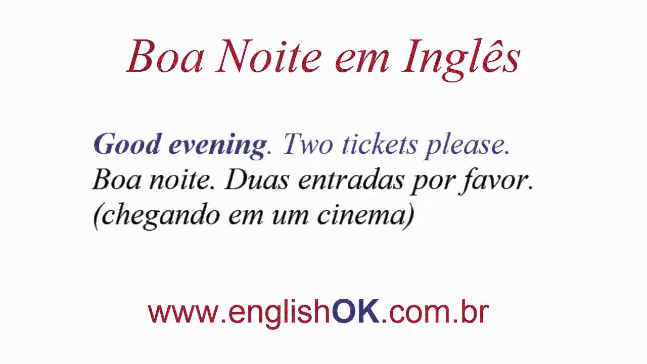 Boa Noite Em Ingles Tradução Fdplearn