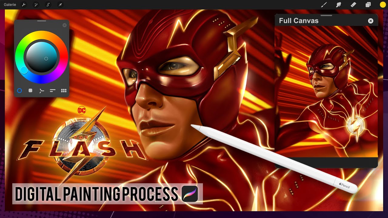 The Flash Digital Painting Process Procreate Timelapse Dc Comics