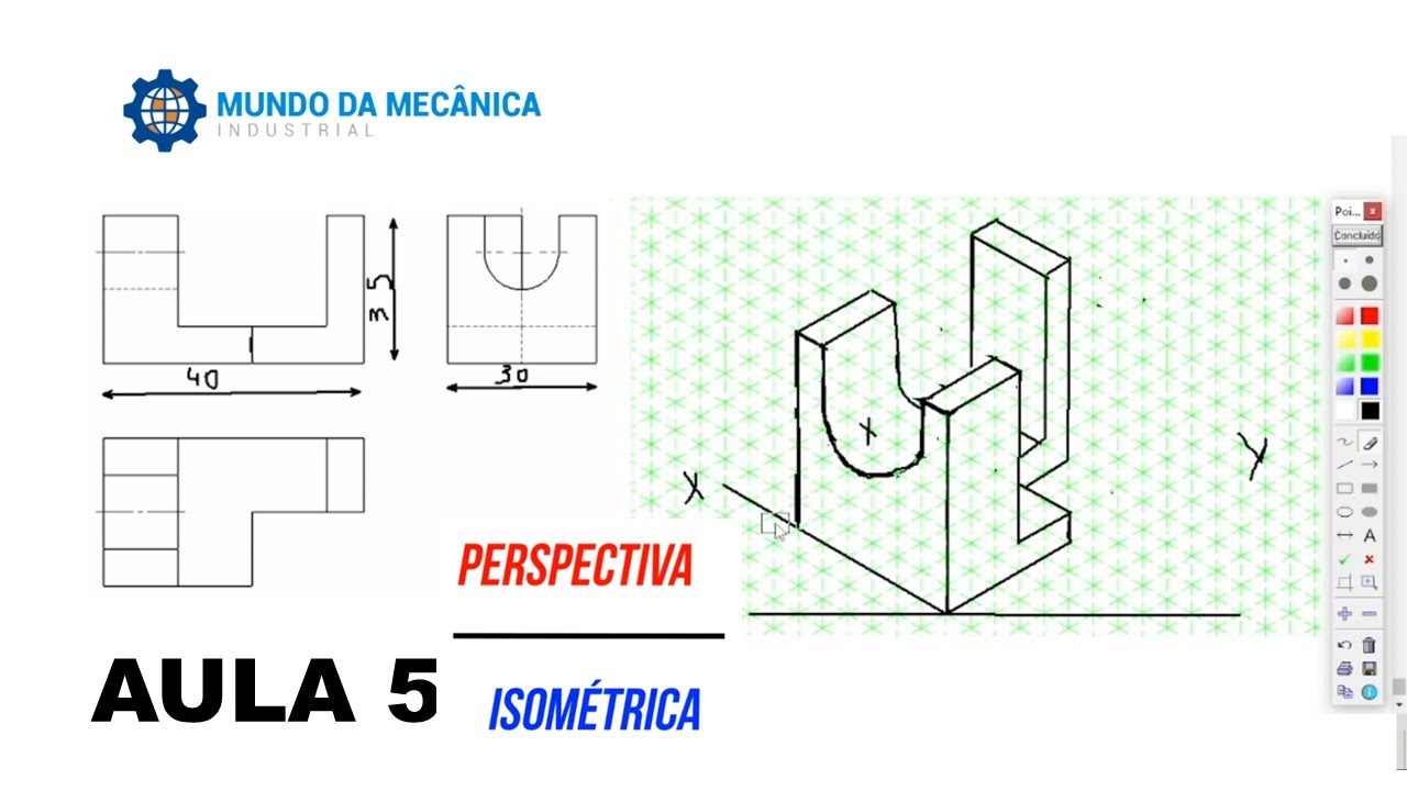 Criando Perspectiva Isométrica Das Vistas Ortográficas Aula 5 Youtube