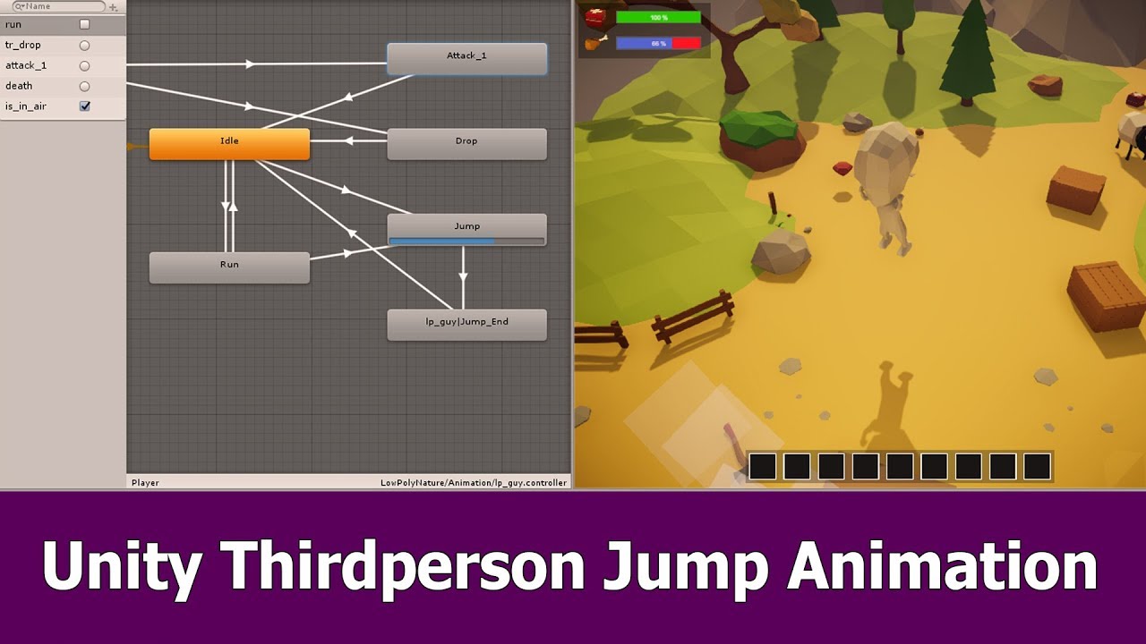 Unity Thirdperson Character Jump Animation Youtube