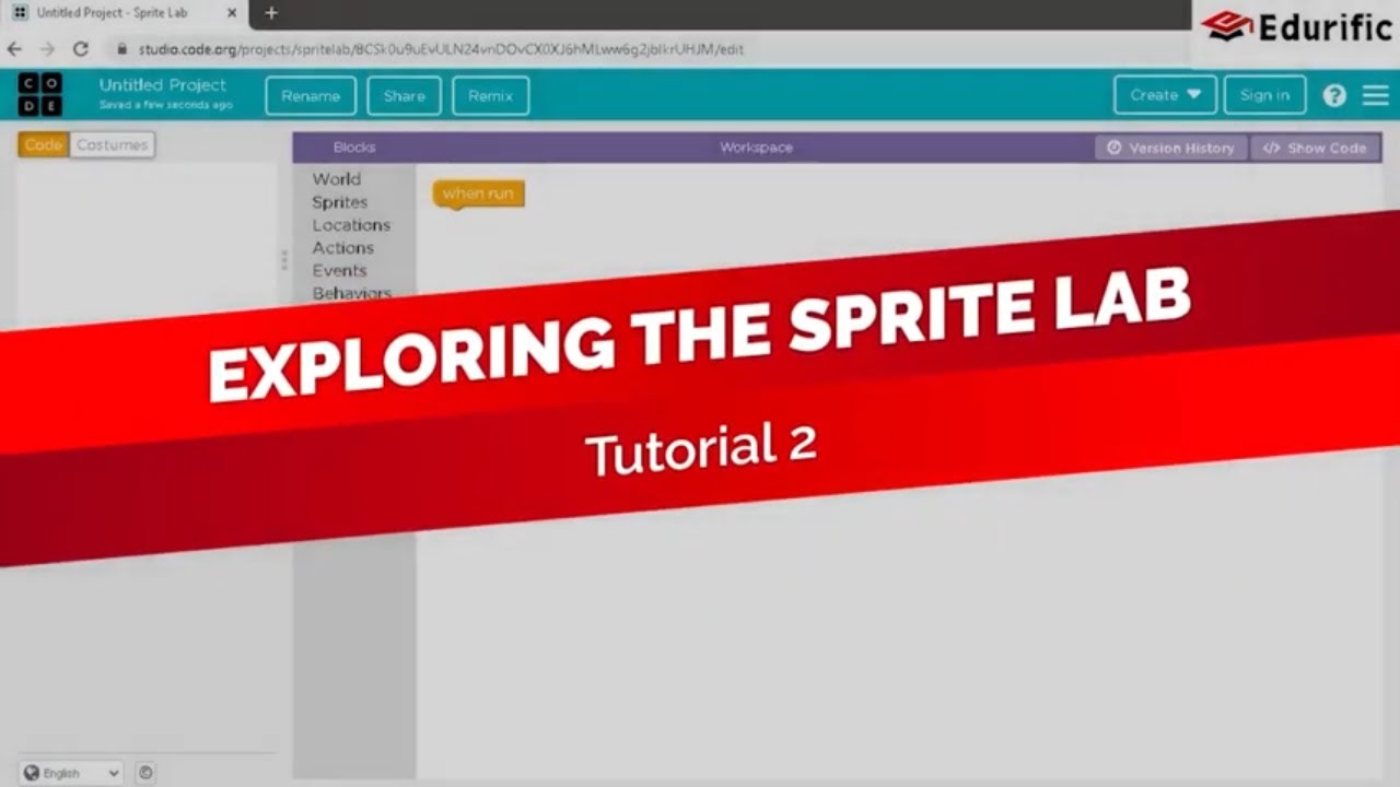 Tutorial 2 Exploring The Sprite Lab Spritelab Youtube