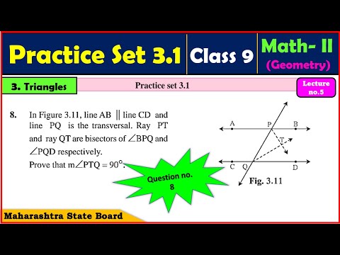 Practice Set 3 1 Question 8 Maths 2 Class 9 Chapter 3 Triangles 9th