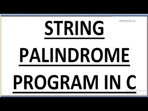 String Palindrome Program In C Hindi Youtube