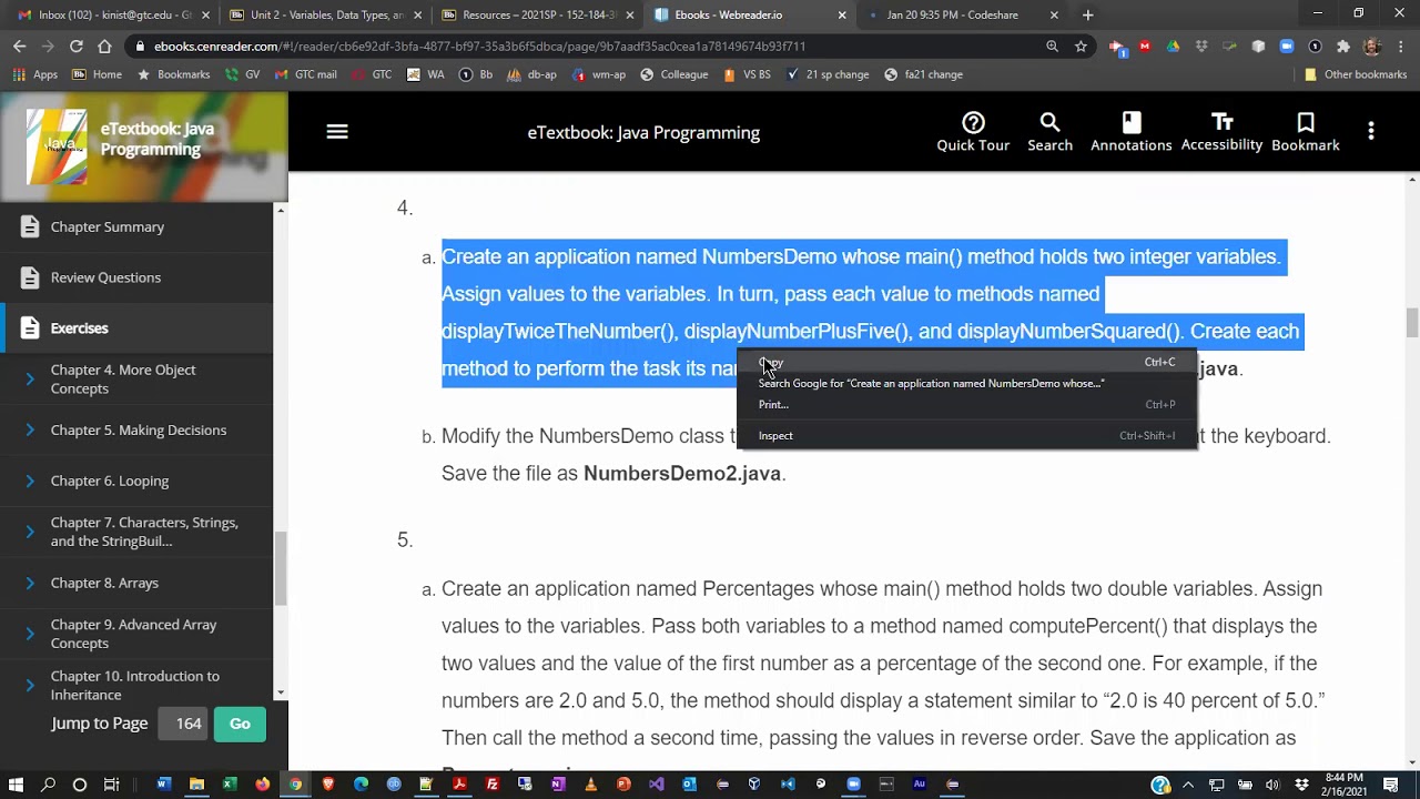 Java Programming 1 Chapter 3 Exercises Part 1 Spring 2021 Youtube