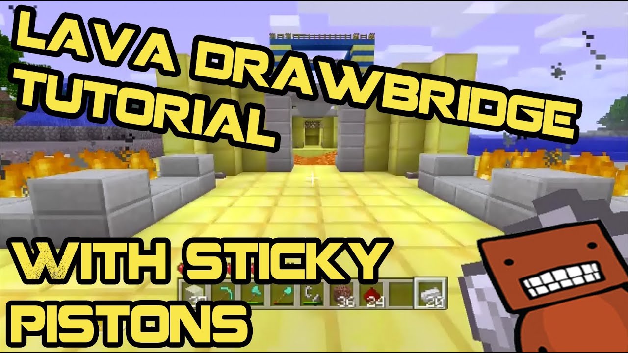 Minecraft Xbox 360 How To Build A Piston Drawbridge With Sticky