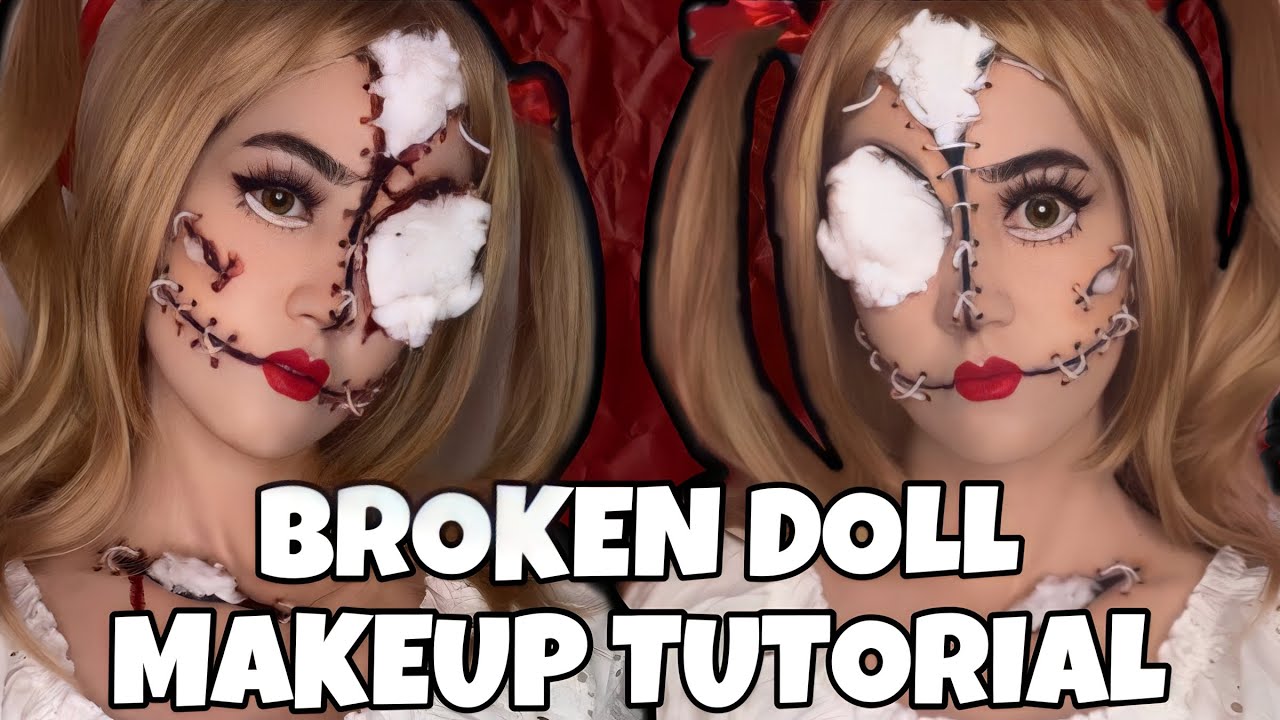 Halloween Broken Doll Makeup Tutorial Youtube
