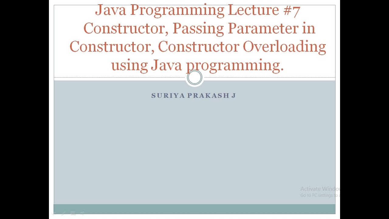 Java Programming Lecture 7 Youtube