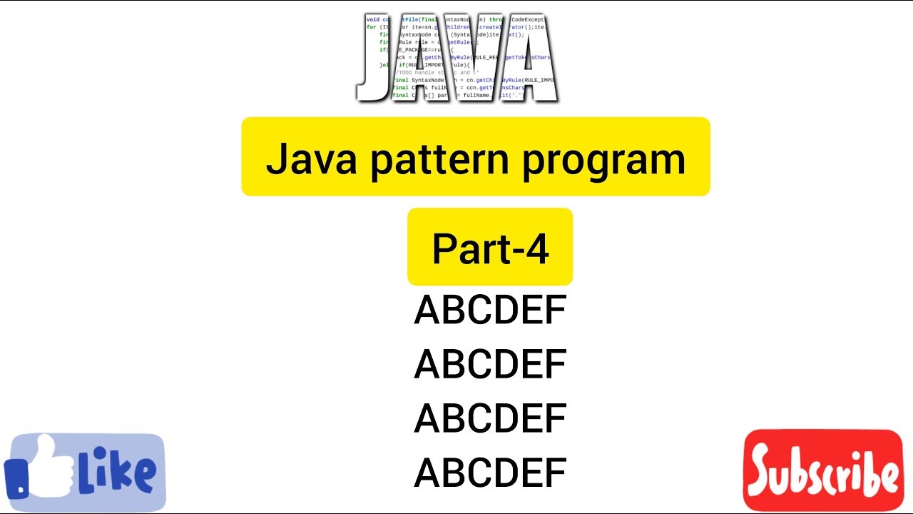 Java Pattern Program Part 5 Easy Learning Genius Youtube