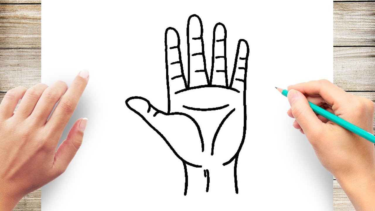 How To Draw Palm Hand Easy Youtube
