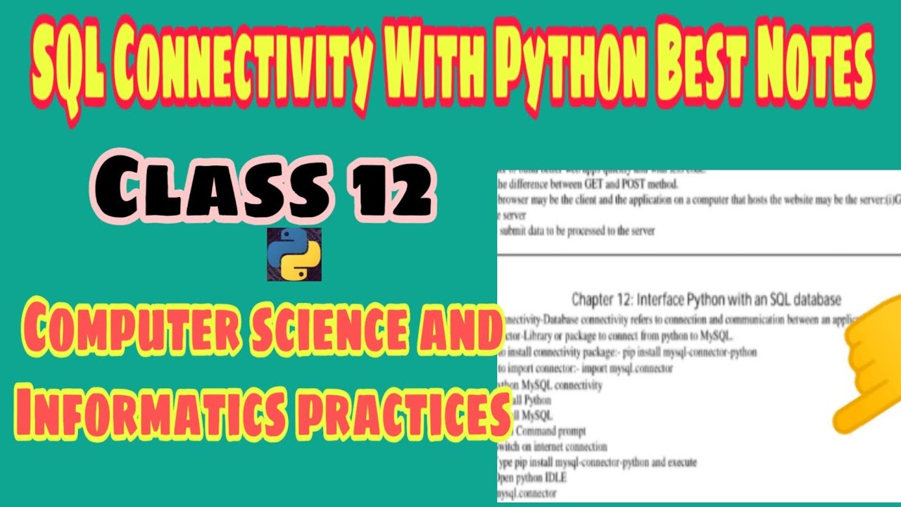 Sql Connectivity With Python Class 12 Notes Interface Python With Sql