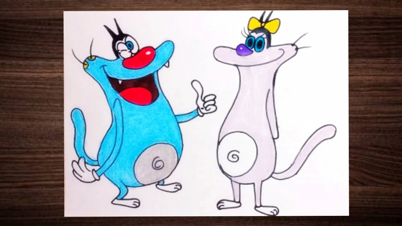 How To Draw Oggy Oggy Easy Drawing Olivia Drawing Easy Cartoon