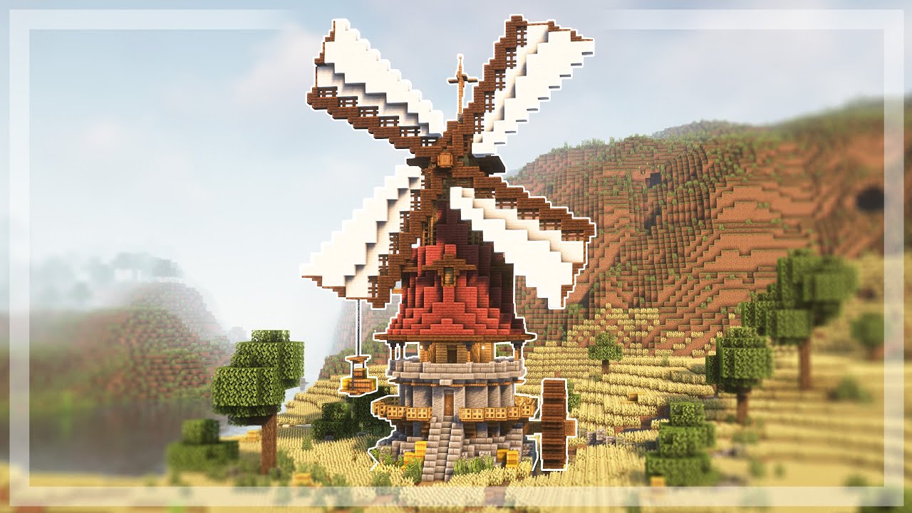 How To Build A Windmill In Minecraft Tutorial Youtube