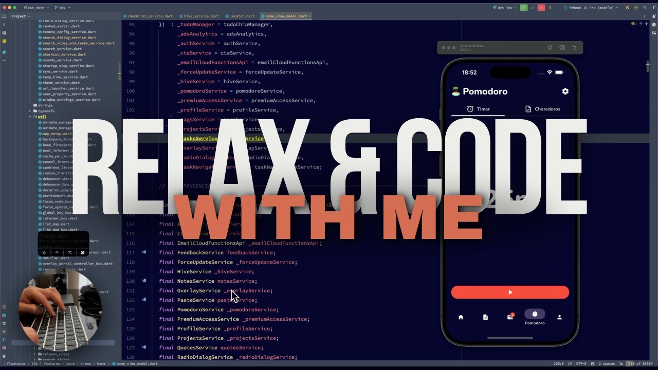 рџ Relax Code в Asmr Style в Pomodoro Session рџ і Mobile Flutter App