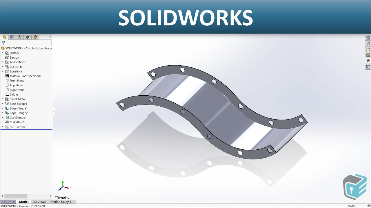Solidworks Sheet Metal Circular Edge Flange Youtube