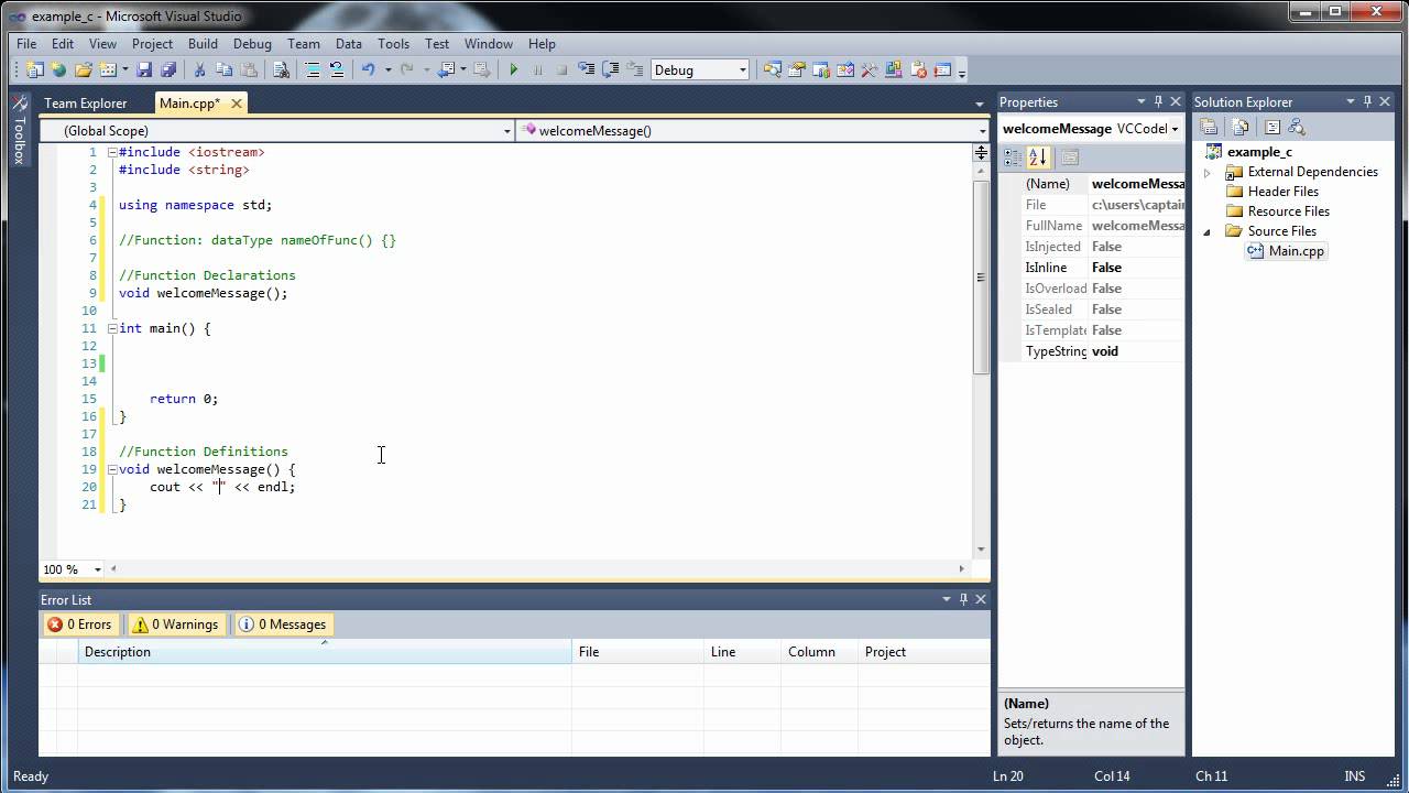 C Tutorial 11 Functions Youtube