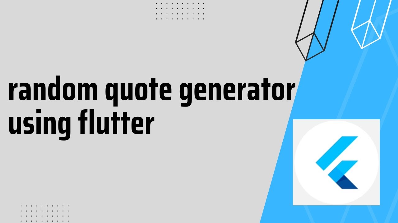 Flutter Project Random Quote Generator Using Flutter Youtube