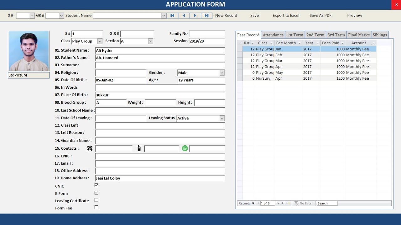 Ms Access Students Database Management System For School Youtube