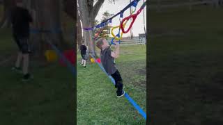 Great Ninja Fun With Gentle Booms Sports Ninja Line Obstacle Course For ...